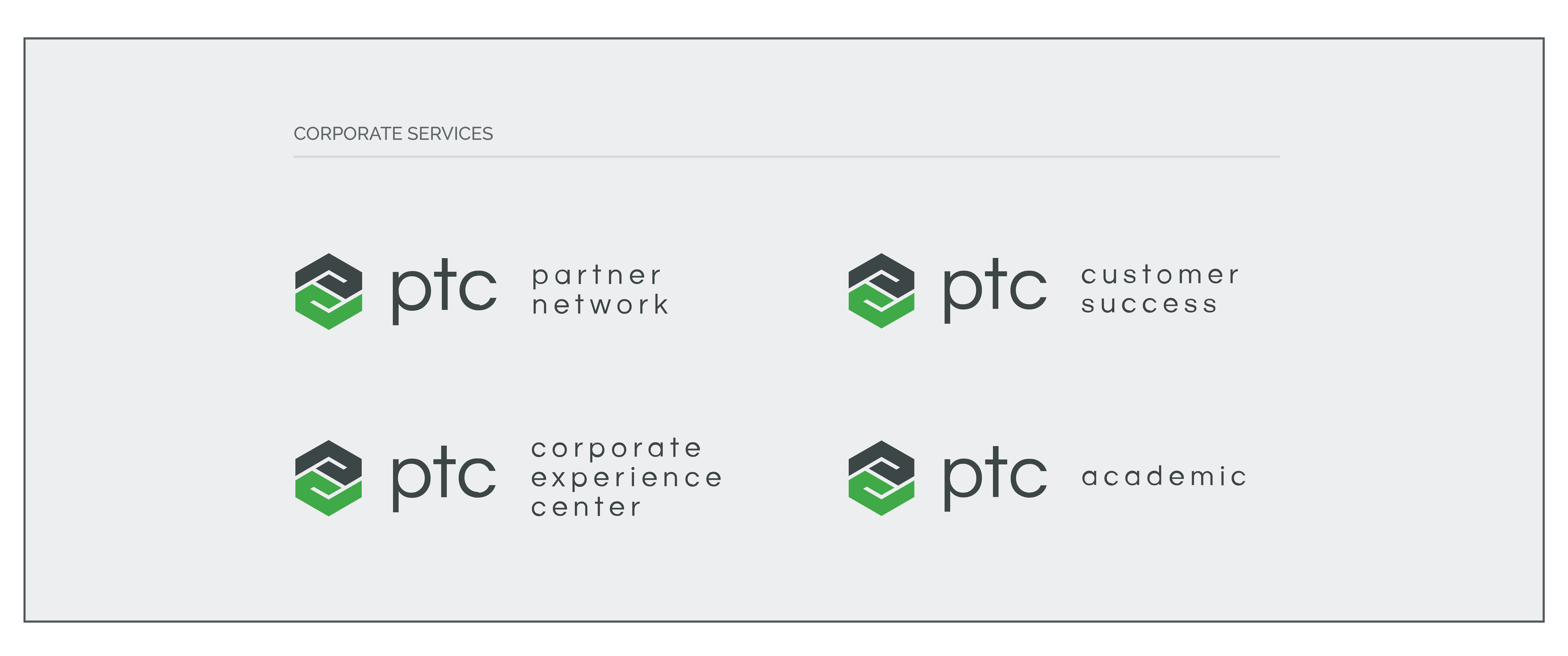 Brand Architecture | Logotypes | Our Visual System | PTC Brand Guide
