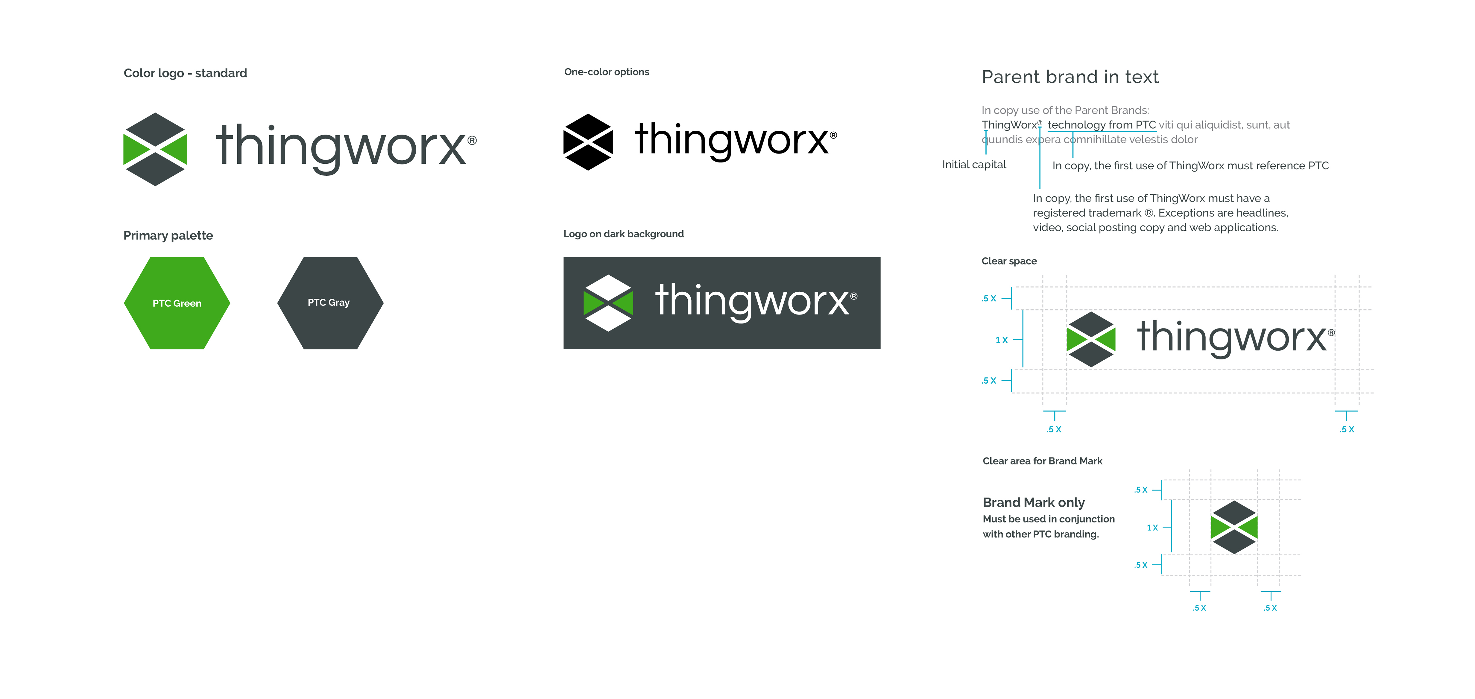 ThingWorx | Parent Brand | Logotypes | Our Visual System | PTC Brand Guide
