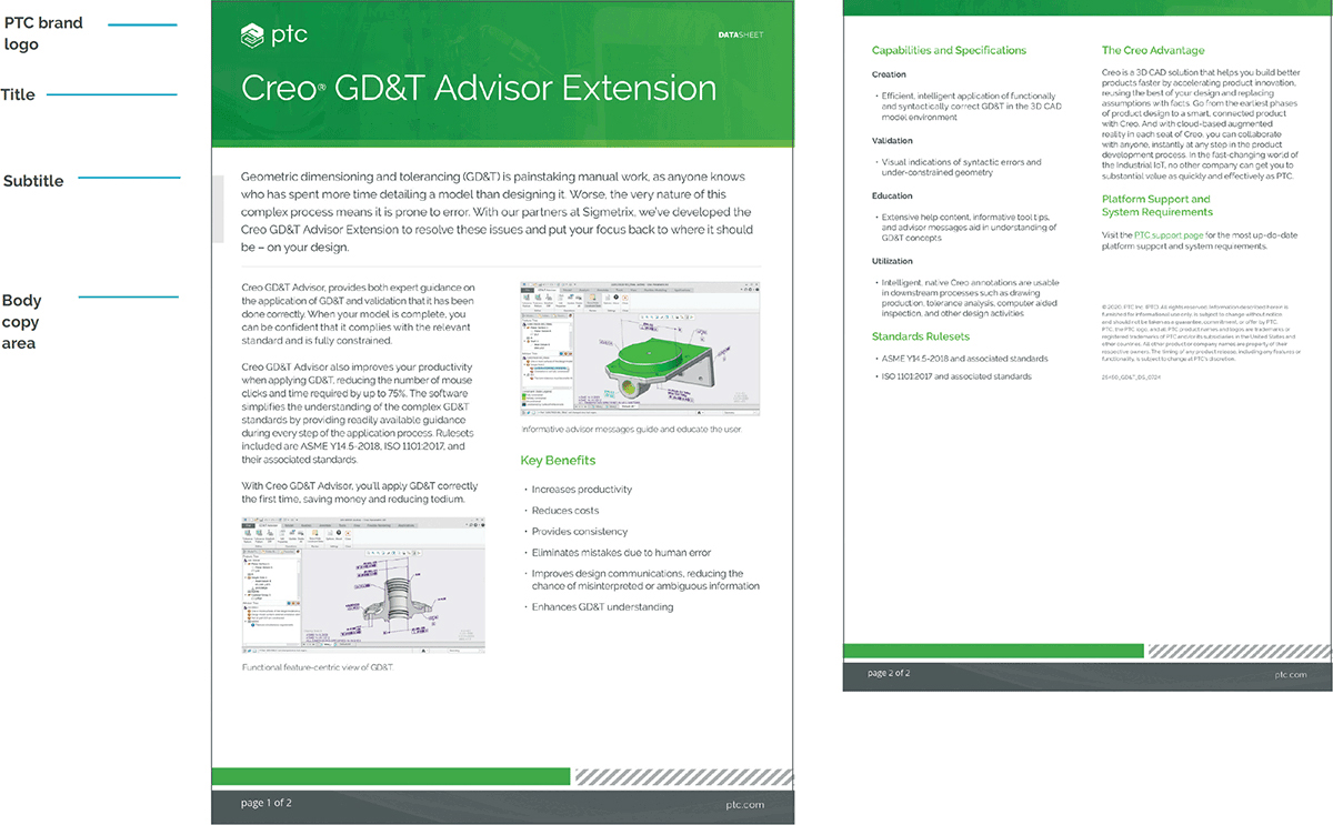 Data Sheets | Collateral & Digital Assets | Applications | PTC Brand Guide