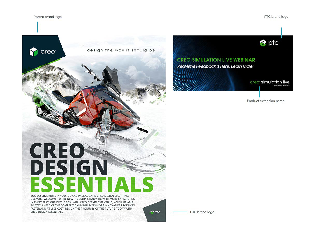 PTC Brand and Parent Brand Relationship | Logotypes | Our Visual System | PTC Brand Guide